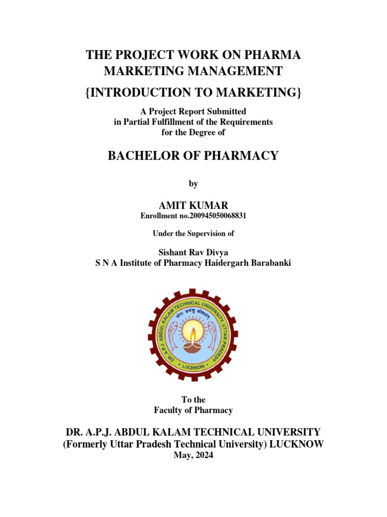 Pharma Marketing Management Project | PDF
