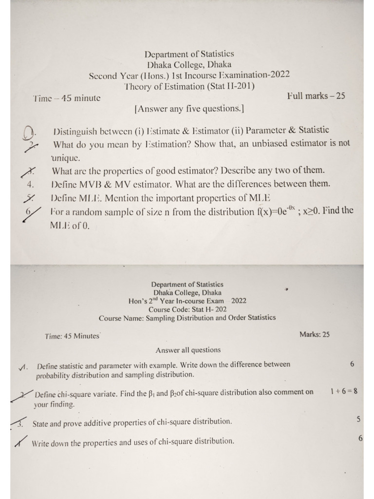 1st Incourse Dhaka College 2022 | PDF