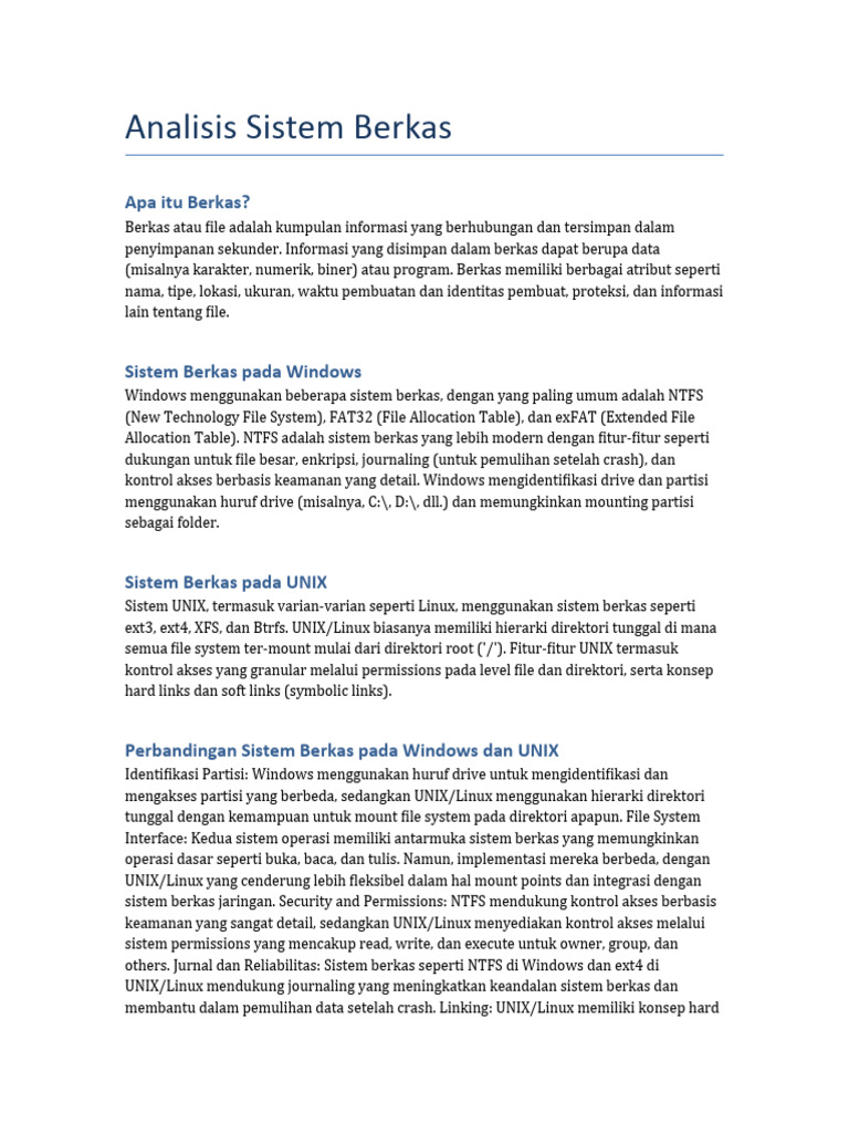 Sistem Berkas Analisis | PDF | Seni & Disiplin Bahasa | Komputer