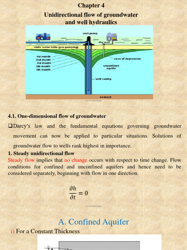 Chapter 4 Unidirectional and Well Hydraulics | PDF | Aquifer | Earth Sciences
