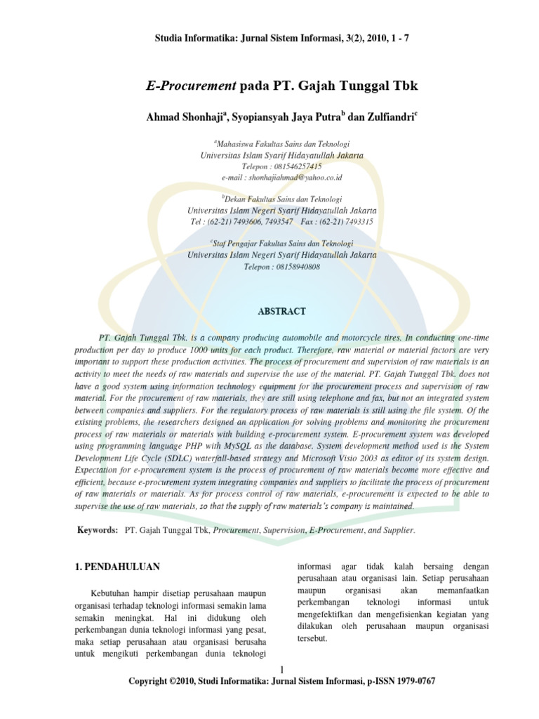 EProcurement PT Gajah Tunggal | PDF