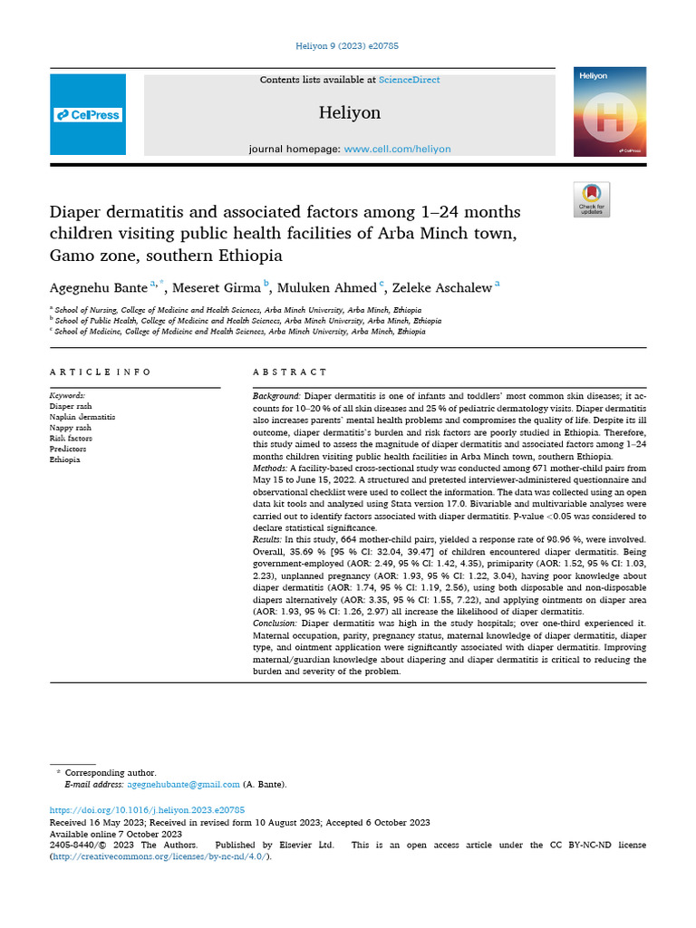 Diaper Dermatitis | PDF | Diaper | Dermatitis