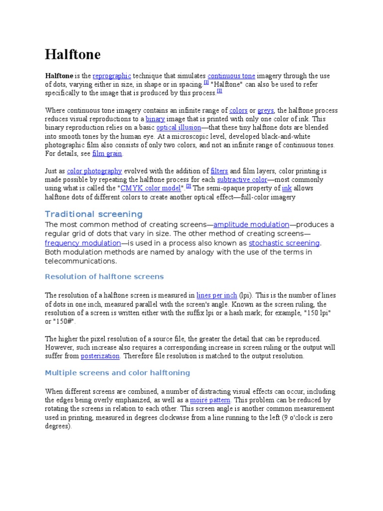 Halftone: Reprographic Continuous Tone | PDF | Media Technology ...