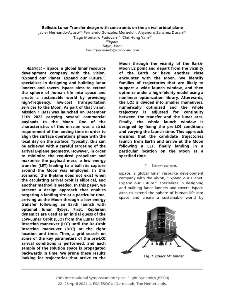 Ballistic Lunar Transfer Design 6fb4b77 | PDF | Orbital Maneuver ...