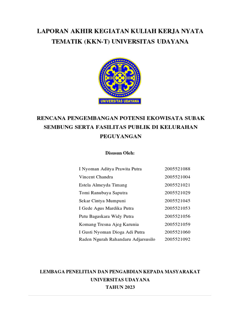 Pengembangan Ekowisata Subak Sembung | PDF