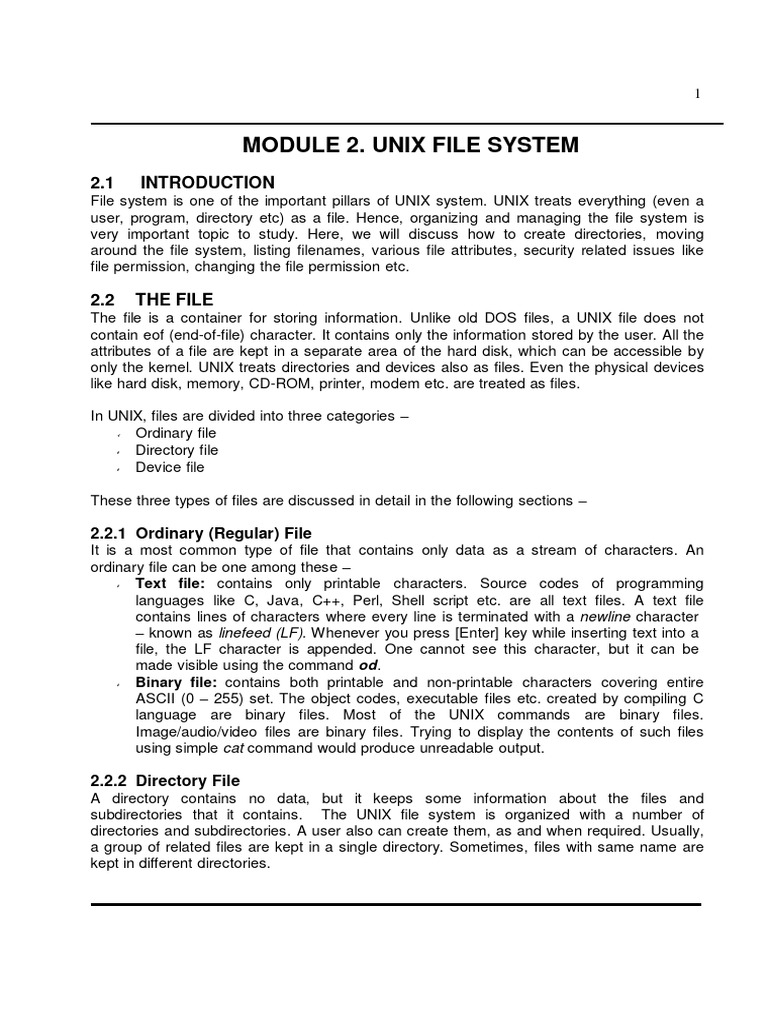 Module3cont UNIX | PDF | Computer File | Directory (Computing)