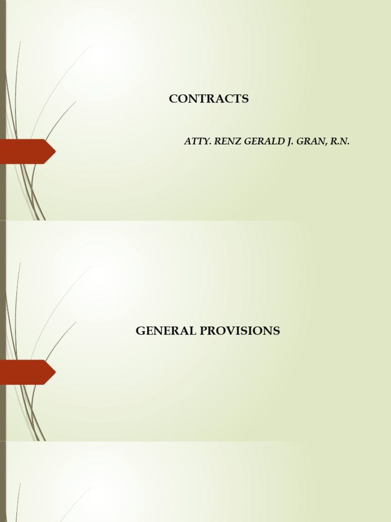 CONTRACTS General Provisions | PDF | Misrepresentation | Offer And Acceptance