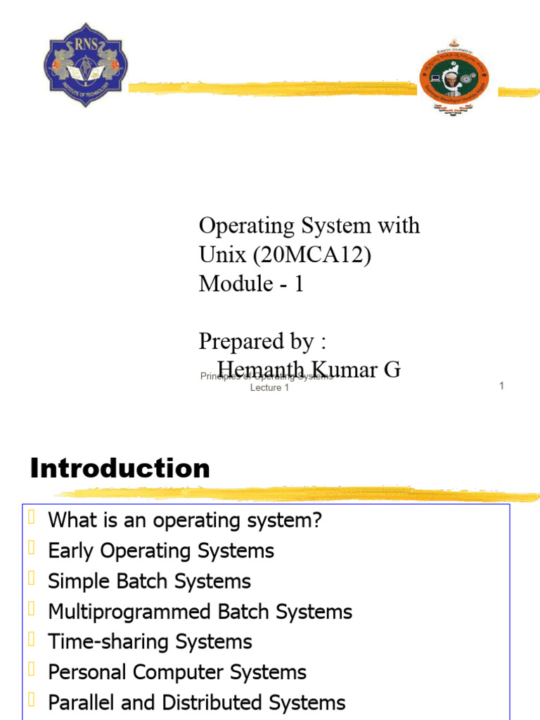 Oslecture1 (Autosaved) | PDF | Operating System | Computer Program