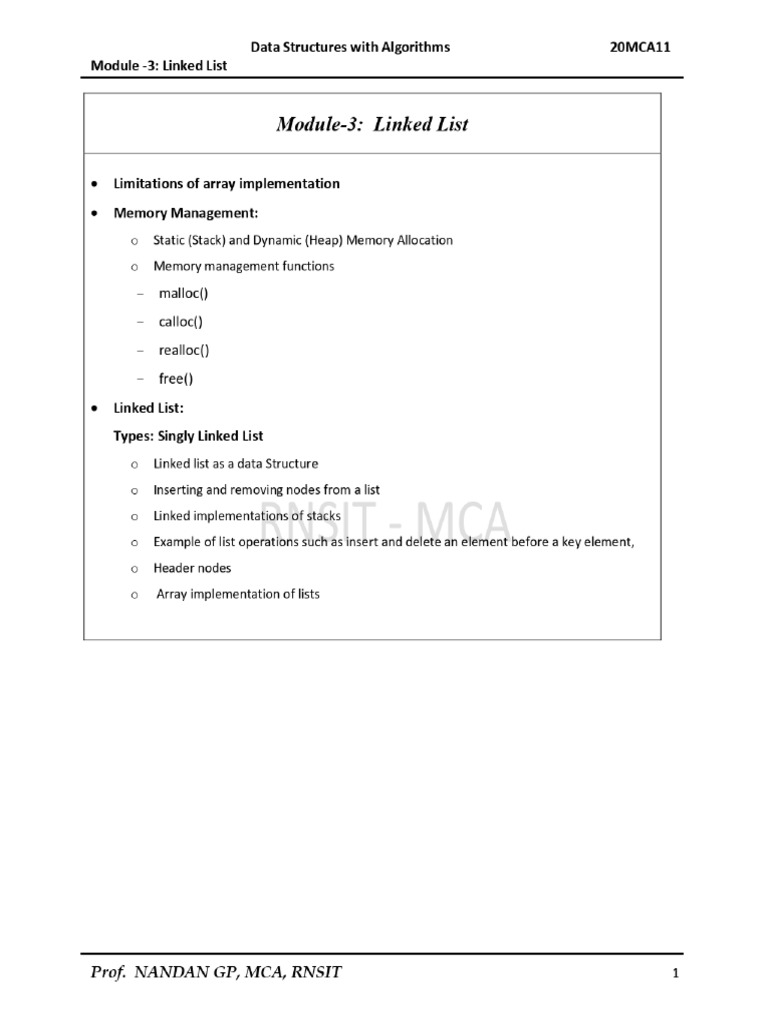 DS - Module-3 - (DMA) - I | PDF