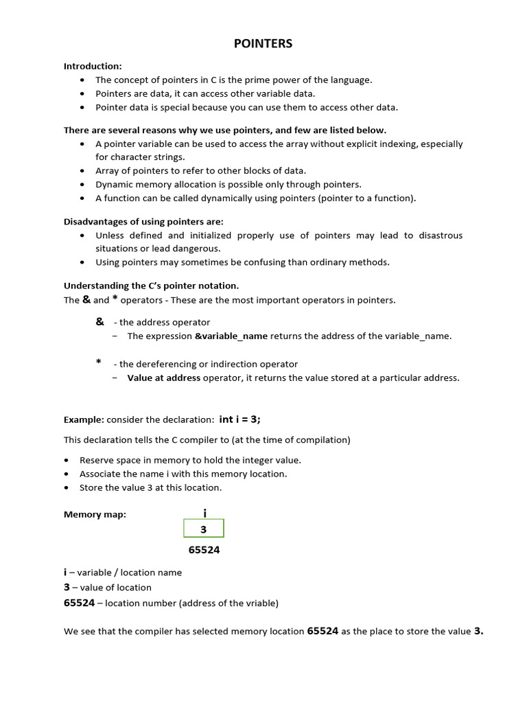 Pointers Pdf Pointer Computer Programming Variable Computer Science 1163