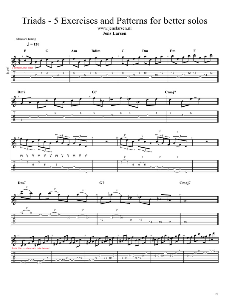 Triad Exercises for Guitar Solos | PDF | Musical Compositions | Music ...