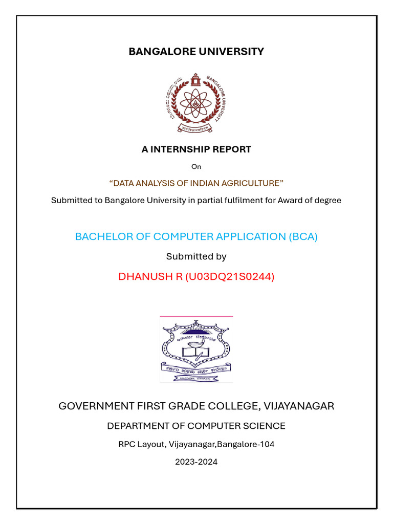 Data Analysis Internship Report - BCA | PDF | Analytics | Data Science