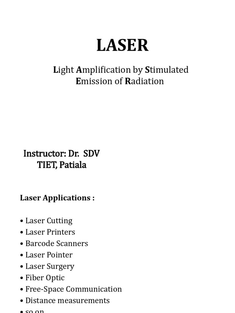 Laser | PDF | Laser | Photon