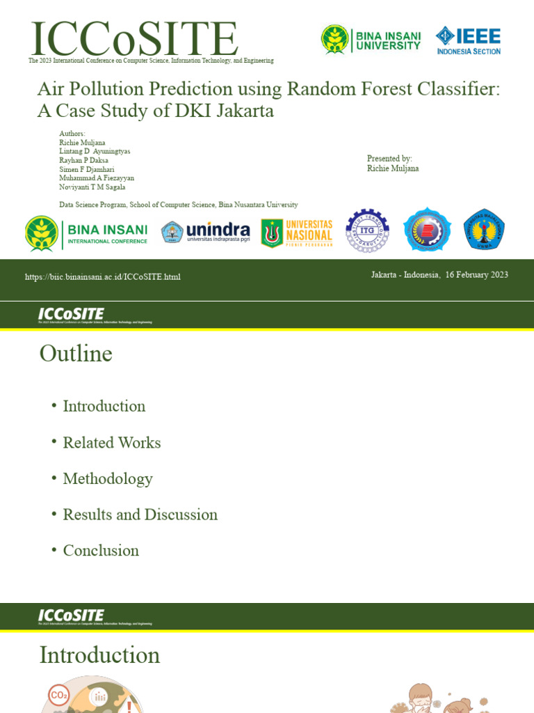 Air Pollution Prediction Using Random Forest Classifier A Case Study of DKI Jakarta | PDF | Air ...