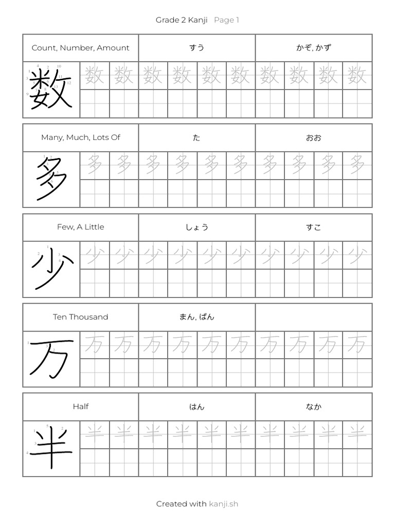 Grade 2 Kanji | PDF