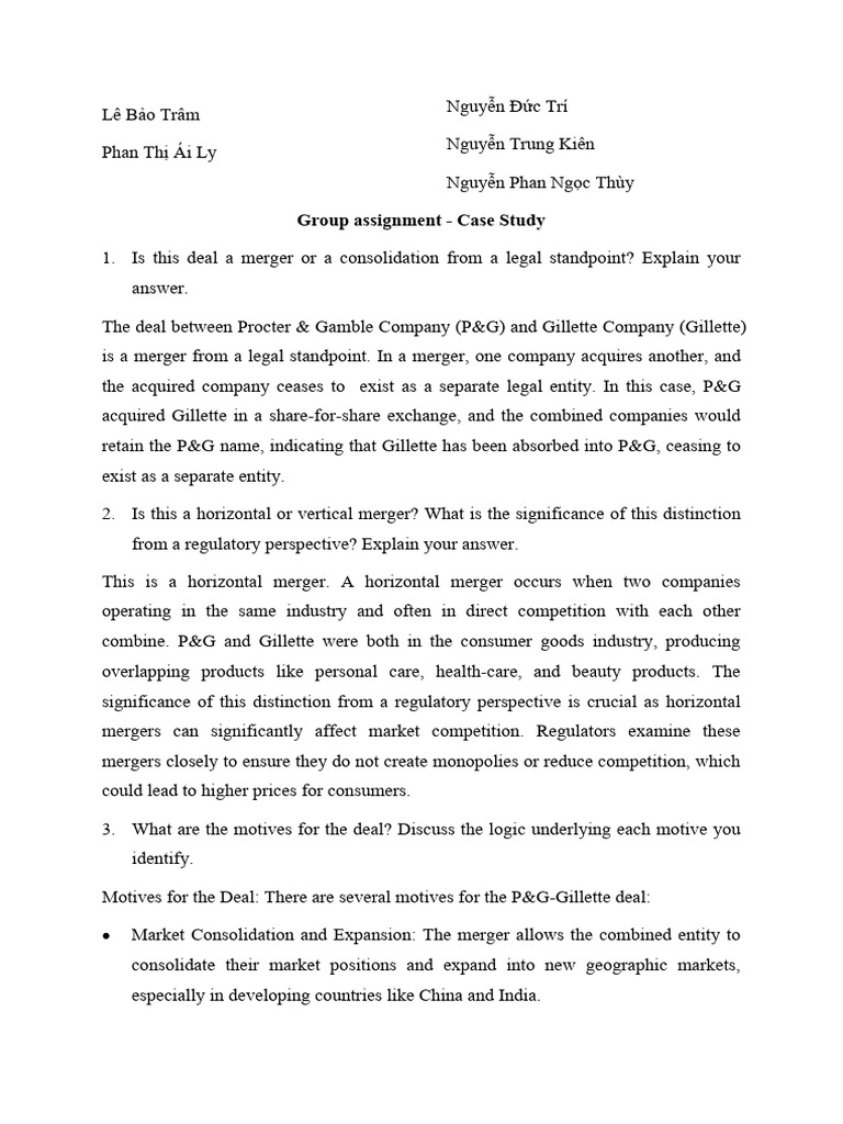 Case Study PDF | Download Free PDF | Share Repurchase | Mergers And ...