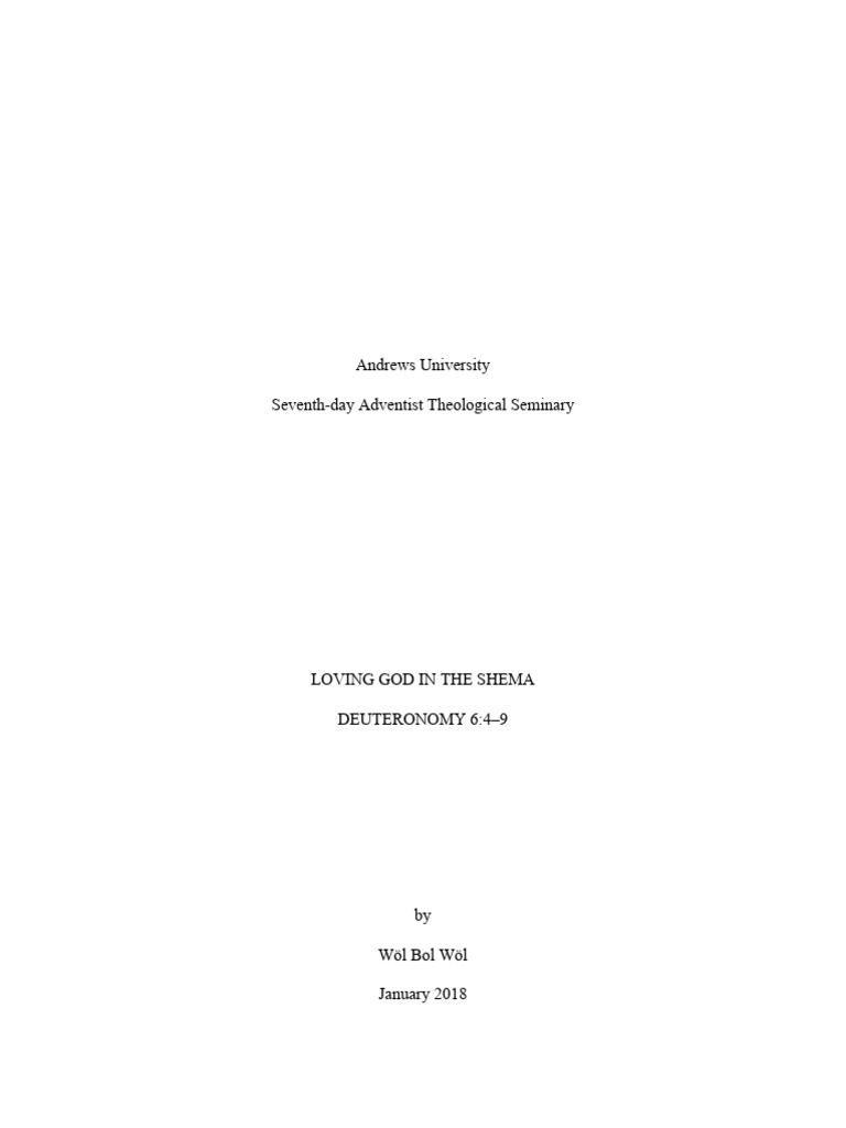 Understanding the Shema: Love in Deuteronomy | PDF | Book Of ...