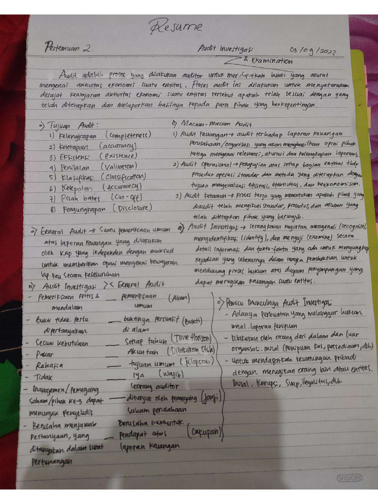 Resume Audit Investigasi Pert 2 | PDF