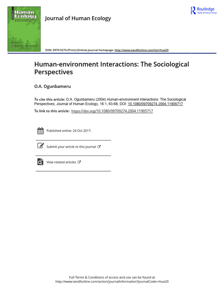 Sociological Perspectives on Environment | PDF | Sociology | Sustainability