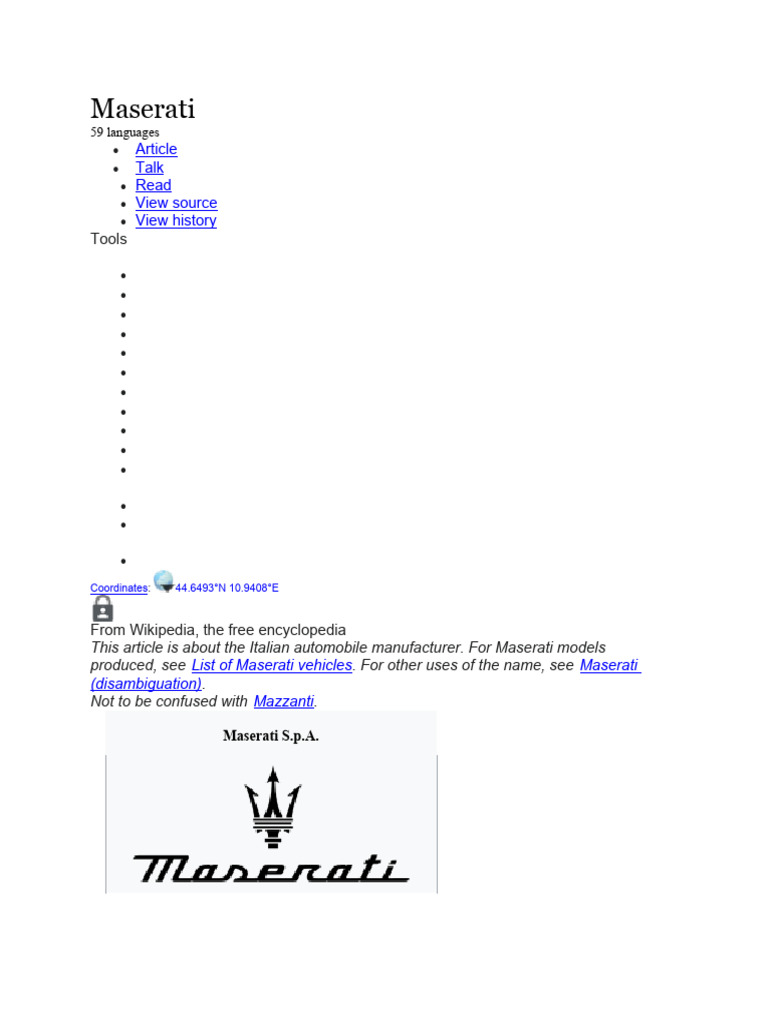 Maserati | Download Free PDF | Land Vehicles | Car