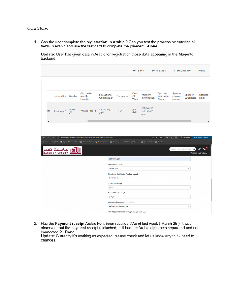 Arabic Registration & Notifications | PDF