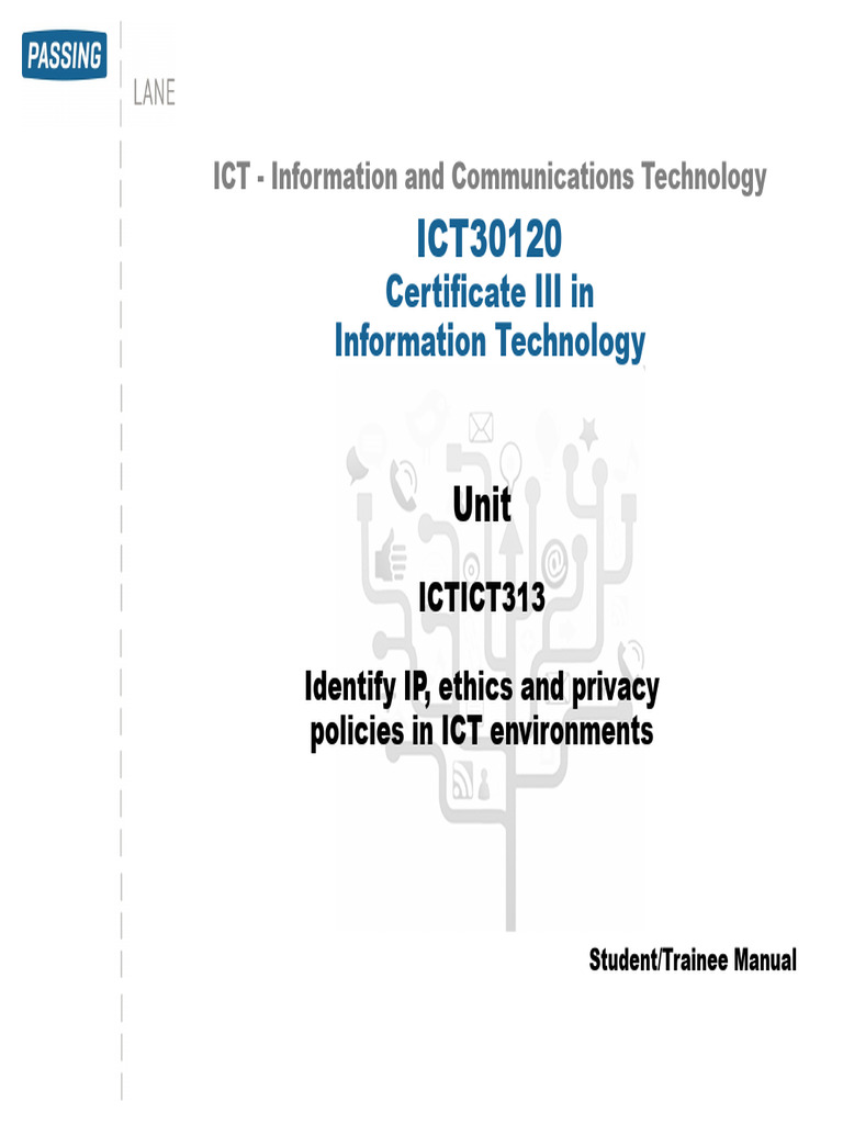 ICTICT313 IP, Ethics and Privacy ICT Enviro - Student | PDF ...