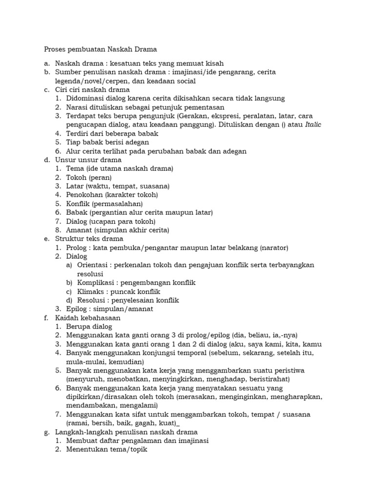 Proses Pembuatan Naskah Drama | PDF | Seni & Disiplin Bahasa