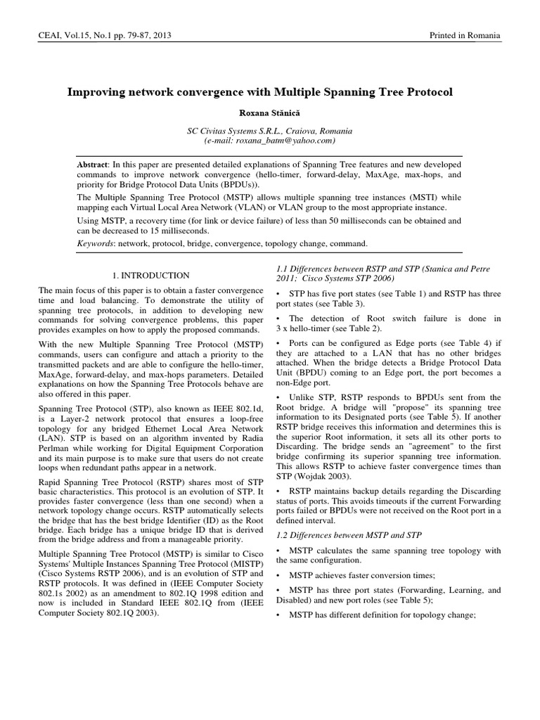 Improving Network Convergence With Multi | PDF | Internet Protocols | Data Transmission