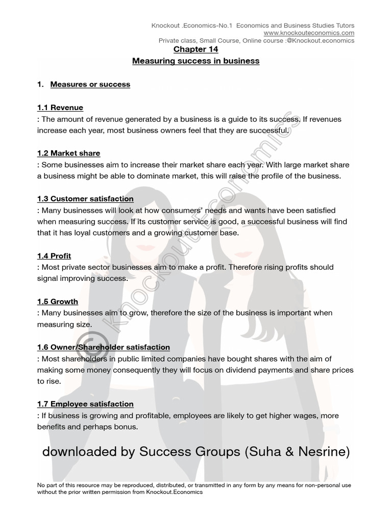 Measuring Success in Business | PDF | Economics | Employment