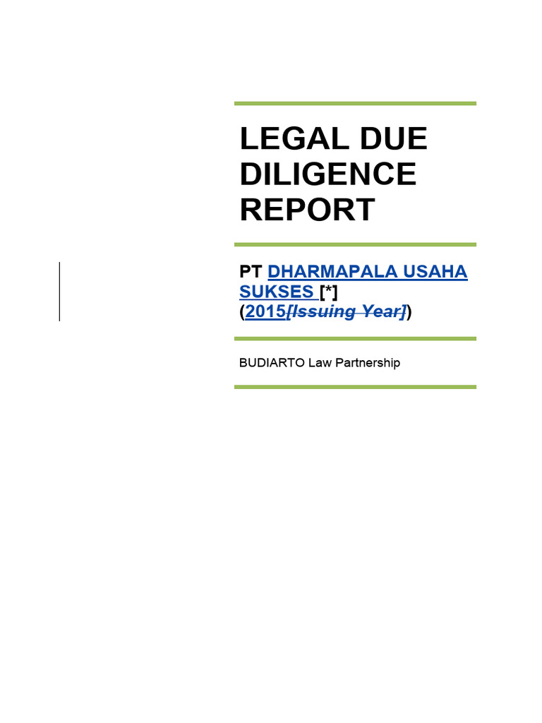 Dokumen - Tips LDD PT Olam | PDF | Due Diligence | Business Economics