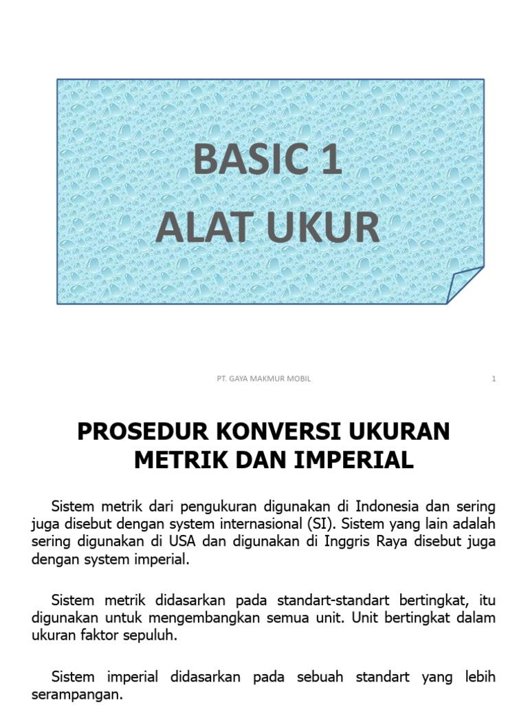 Basic 1 Alat Ukur | PDF