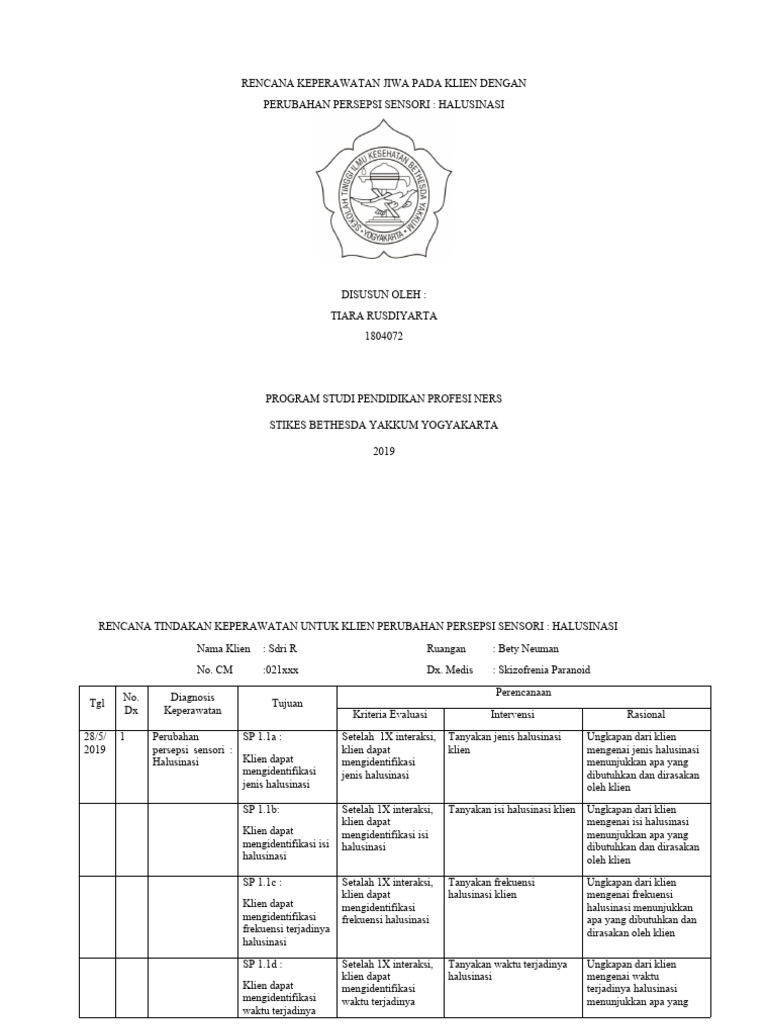 NCP Pasien Dan Keluarga Halusinasi | PDF