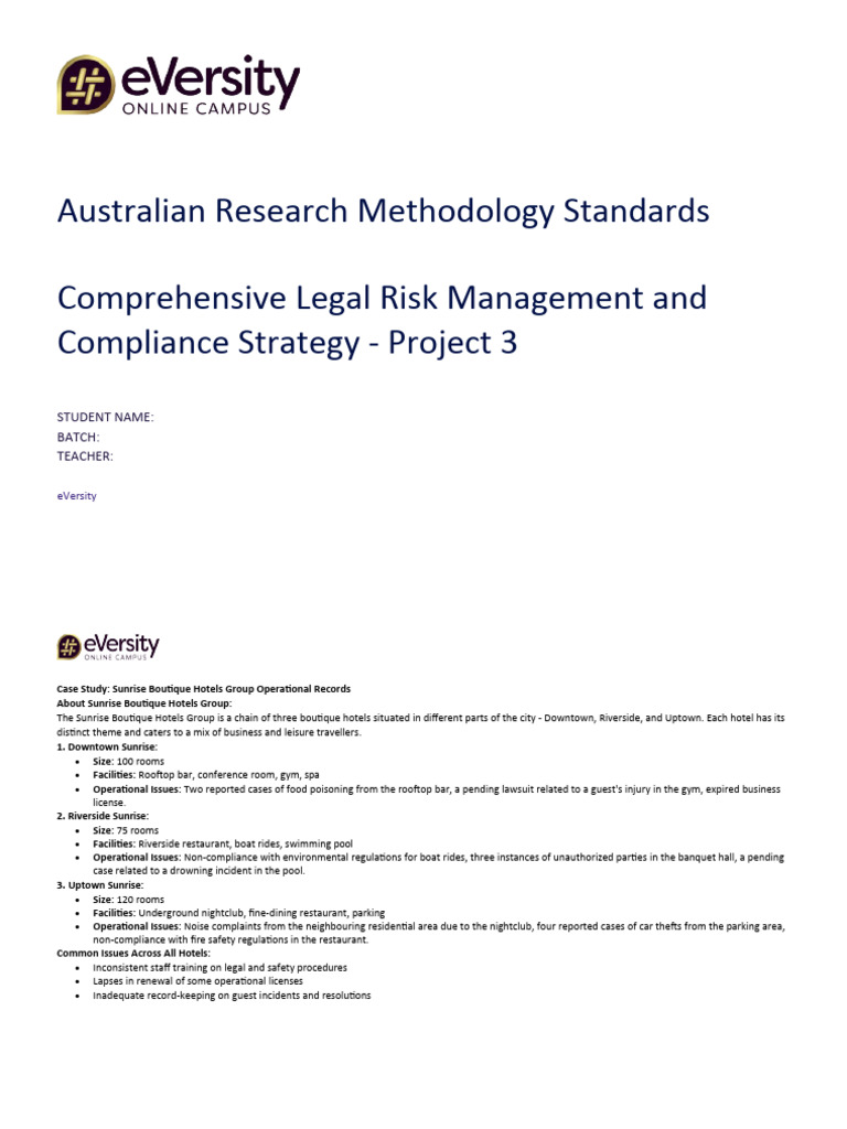 Comprehensive Legal Risk Management and Compliance Strategy - Project 3 ...