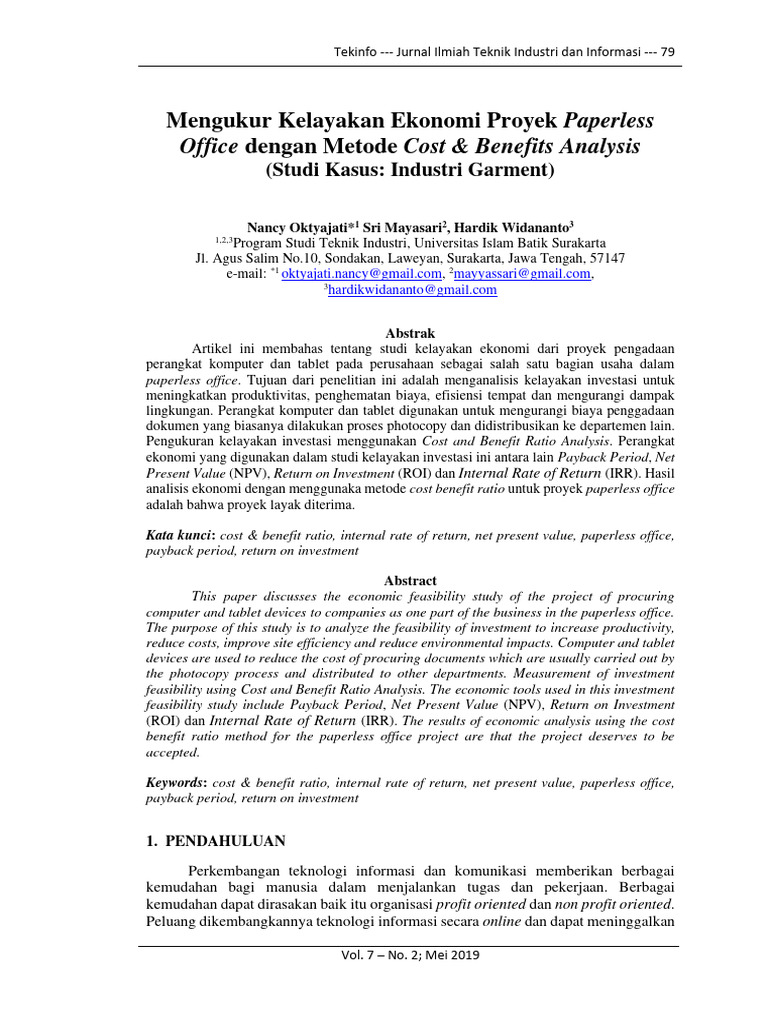 Jurnal Proyek Paperless Office | PDF | Bisnis | Teknologi & Rekayasa