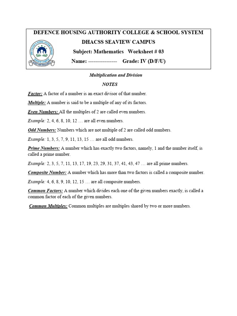 Worksheet 3 Maths | PDF
