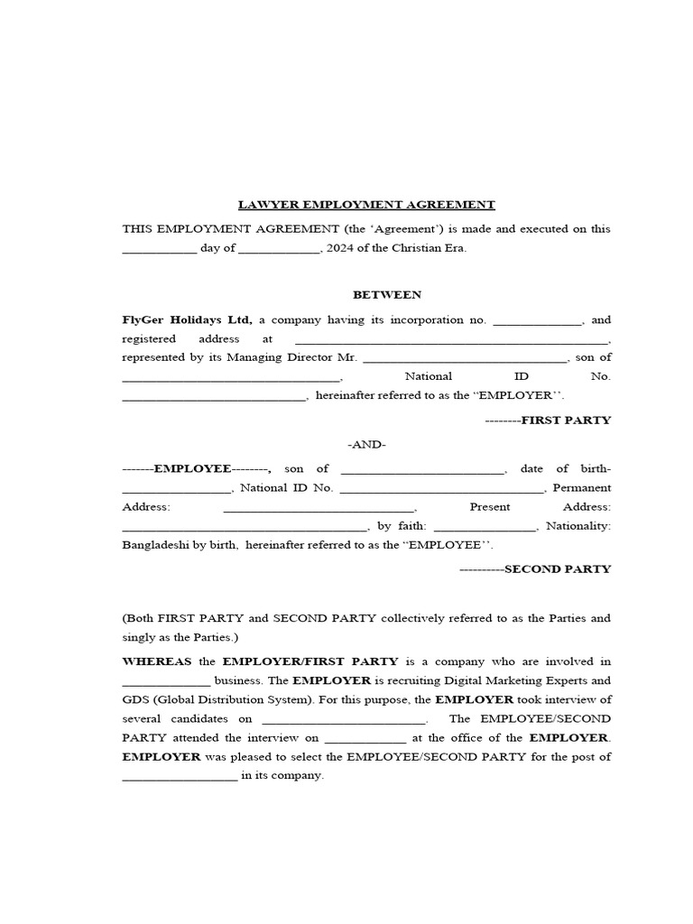 Employment agreement | PDF | Employment | Arbitration