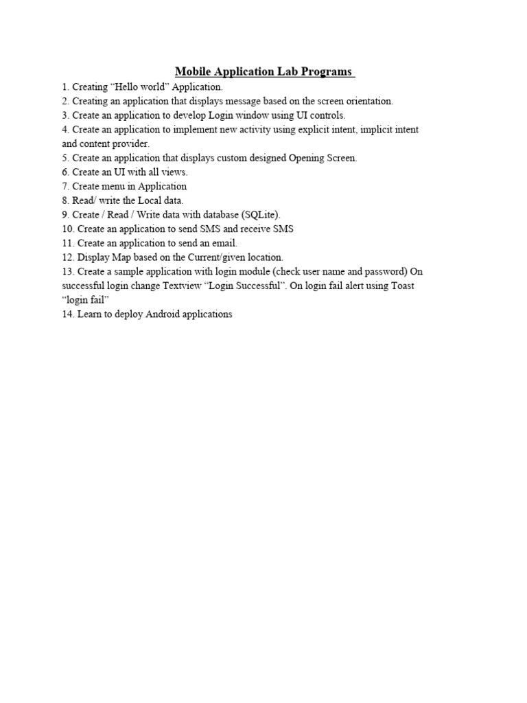 GFGC MAD LAB Manual 2023 24 | PDF | Android (Operating System ...