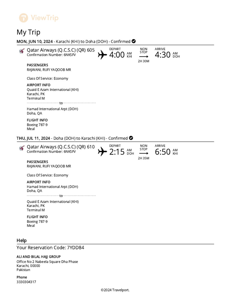 Travelport Viewtrip - My Trip | PDF