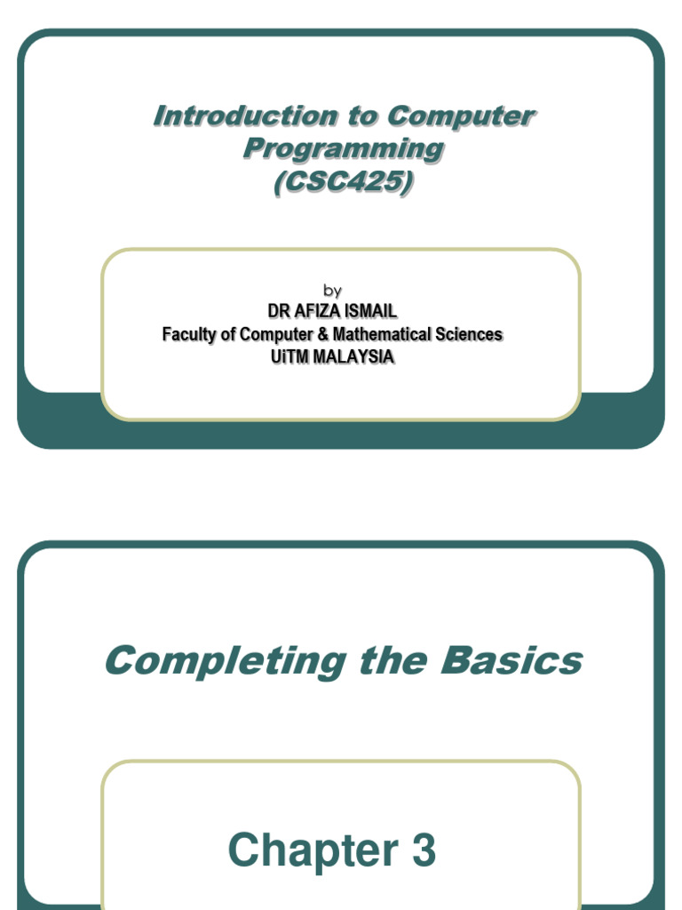 Chapter 3 - COMPONEN OF PROGRAMMING II (CSC425) | PDF | String (Computer Science) | Software ...