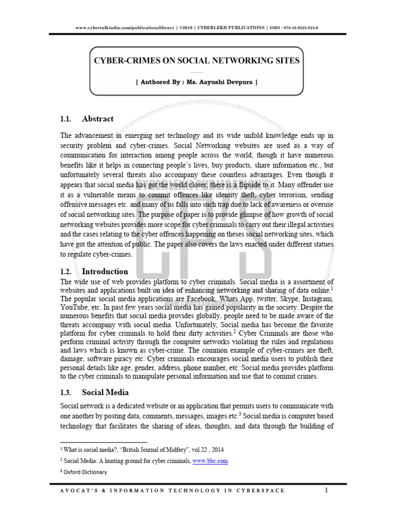 Social Media and Cyber Crimes | PDF | Cybercrime | Social Media
