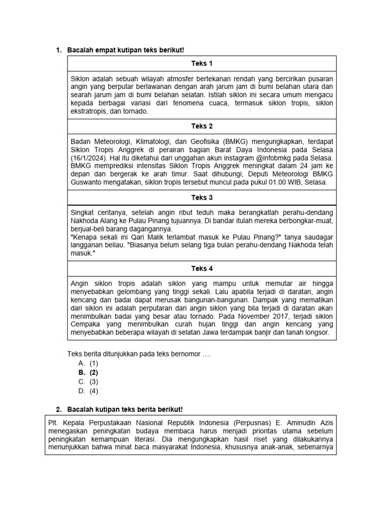 Siklon Tropis Anggrek dan Dampaknya | PDF