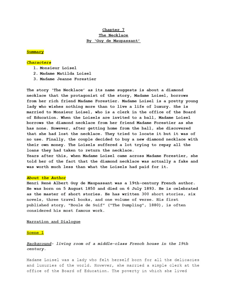 The Necklace Script | PDF