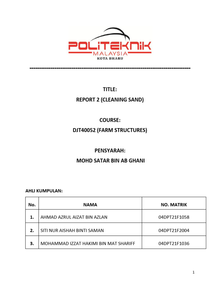 Report Sand Cleaning | PDF | Concrete | Sand