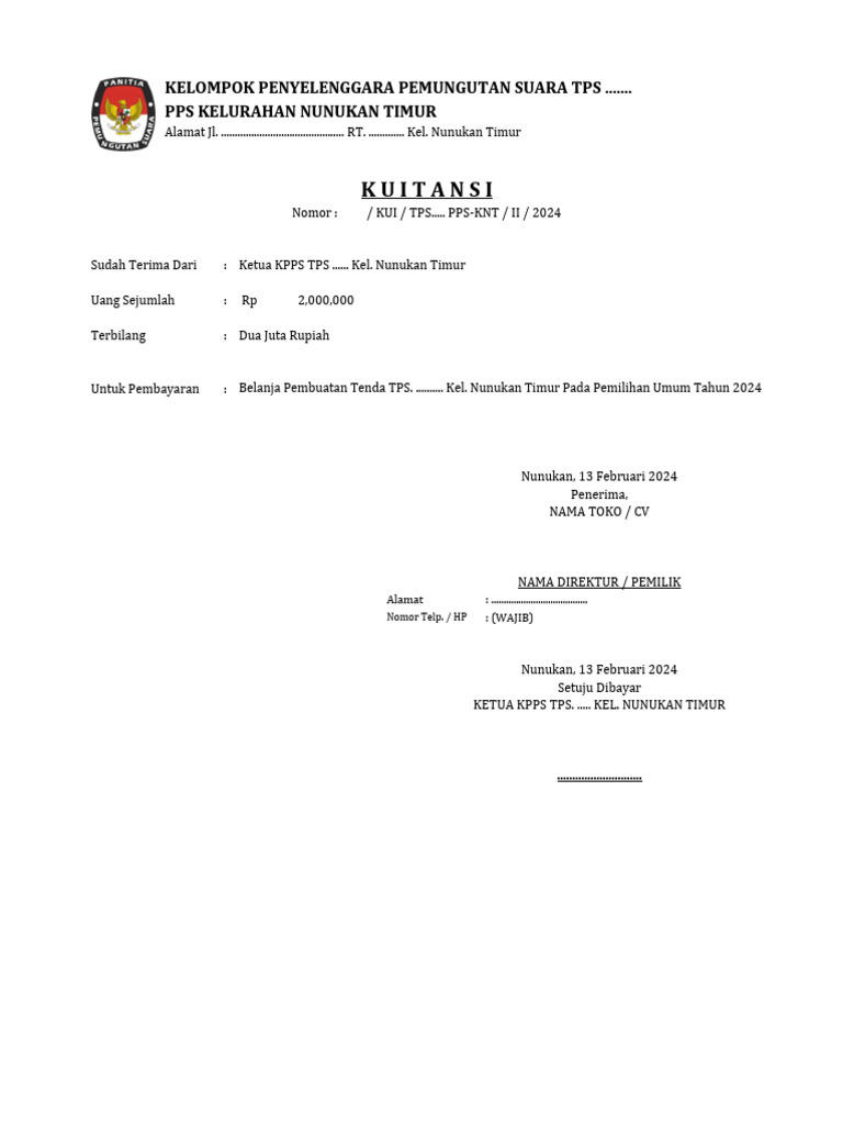 Contoh LPJ KPPS KNT | PDF