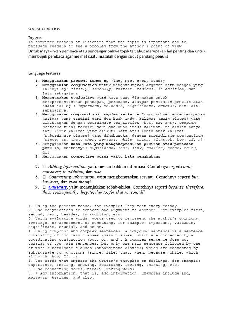 Pengertian dan Contoh Social Function | PDF