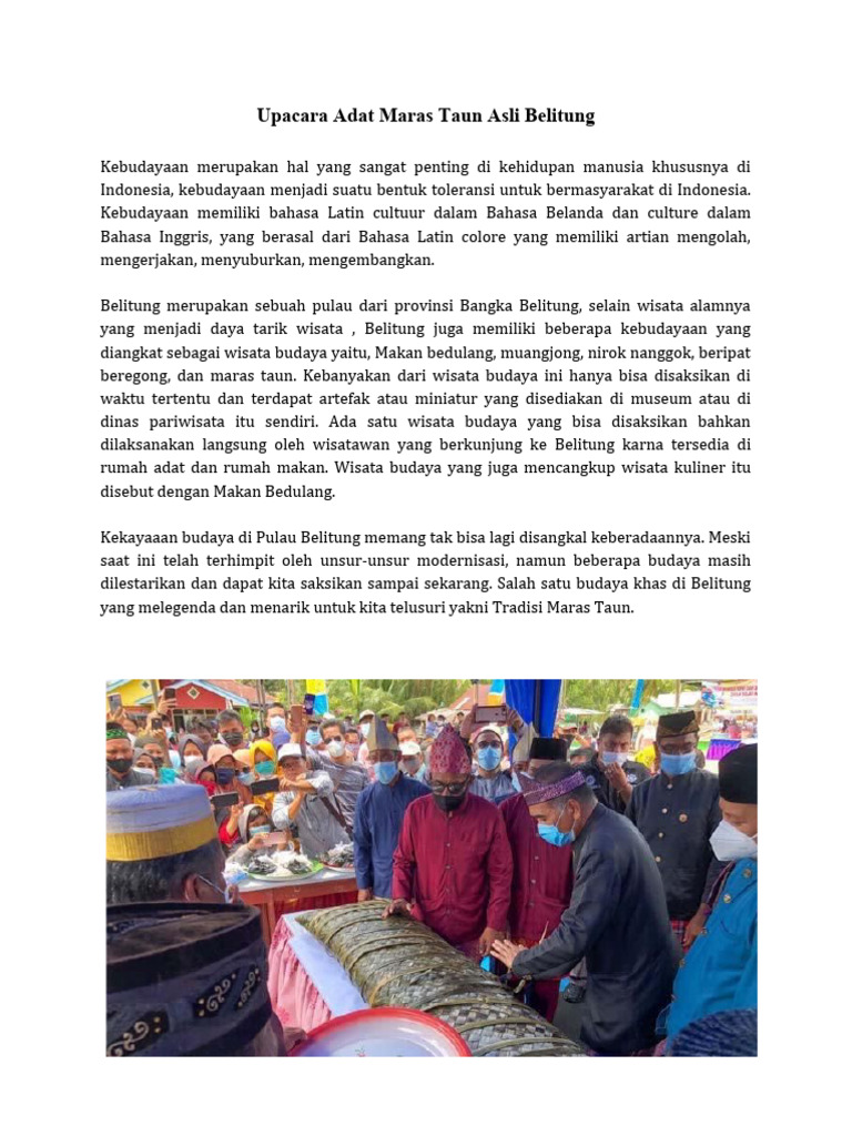 Tradisi Maras Taun di Belitung | PDF