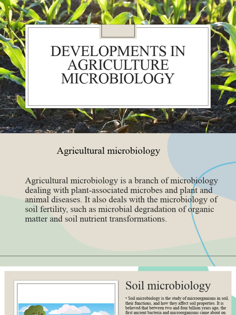 Developments in Agriculture Microbiology | PDF | Microbiology ...