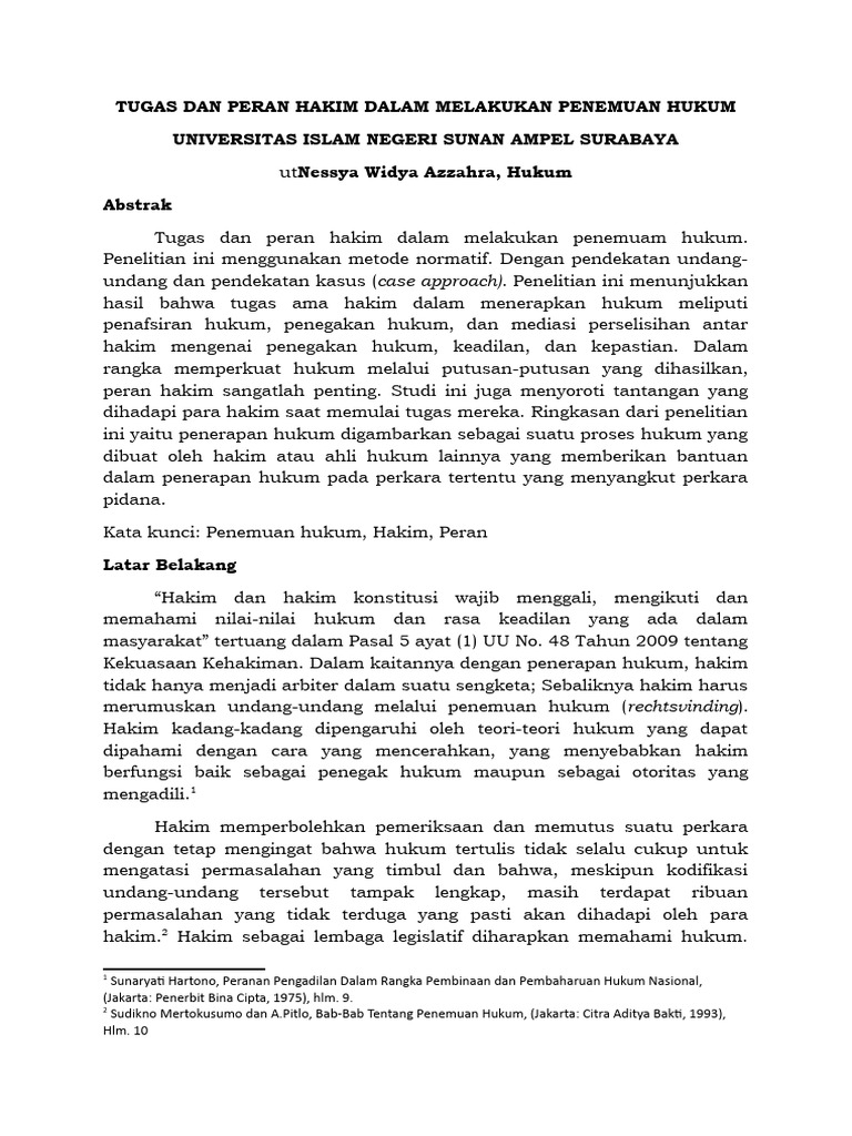 Peran Hakim dalam Penemuan Hukum | PDF