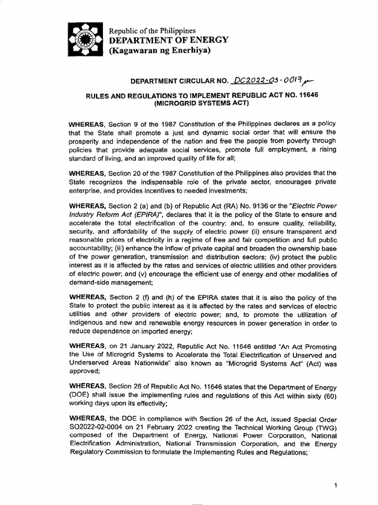 dc2022-05-0017 (MGSP IRR) | PDF | Economies | Electric Power
