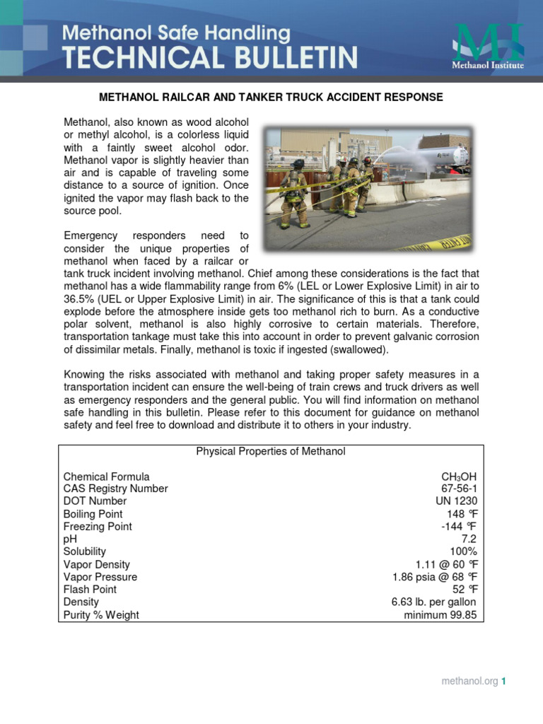 Methanol Tanker Accident Response Guide | PDF | Dangerous Goods | Methanol